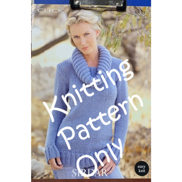 Sirdar | Art | New Sirdar 883 Click Easy Knit Ladies Turtleneck Sweater ...